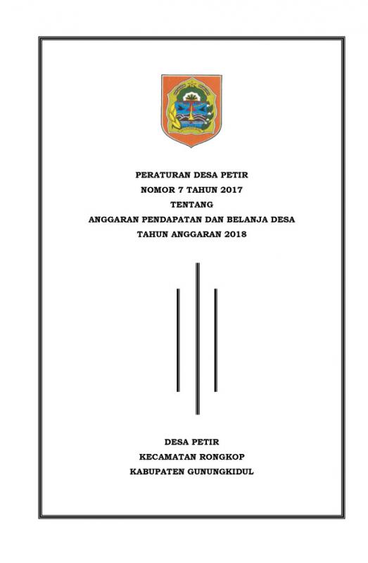 PERATURAN DESA PETIR TENTANG APBDESA TA.2018